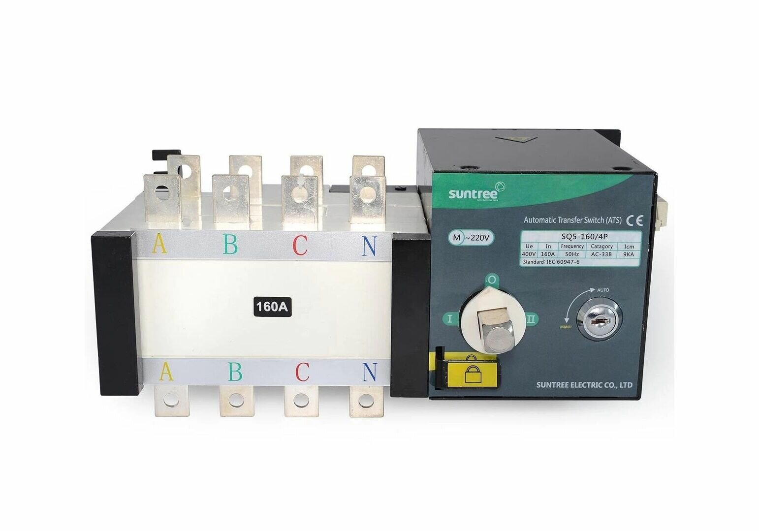 Рубильник автоматический, реверсивный, YSQ3-160А, 4 полюса SUNTREE