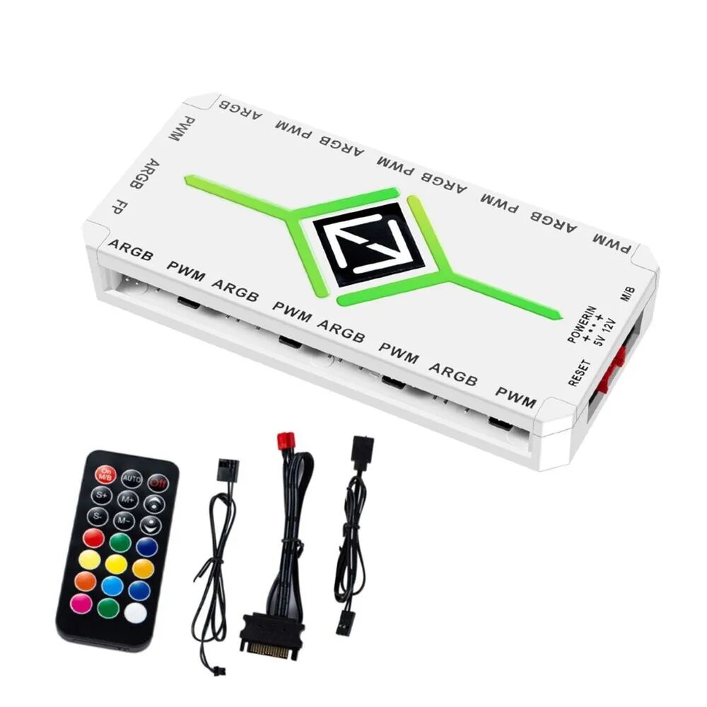 3-Контактный Контроллер ARGB, 5 В, Охлаждающий 4-Контактный Вентилятор С ШИМ-Концентратором, ШИМ-Вентилятор Белый