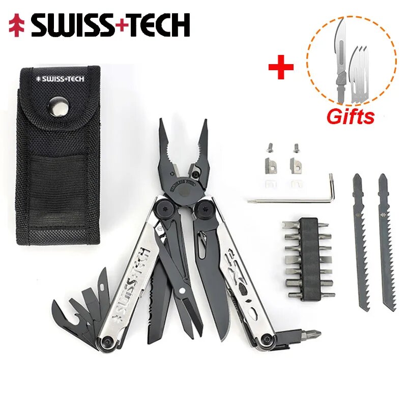 Многофункциональные плоскогубцы SWISS TECH 37 в 1 Серебряный, silver