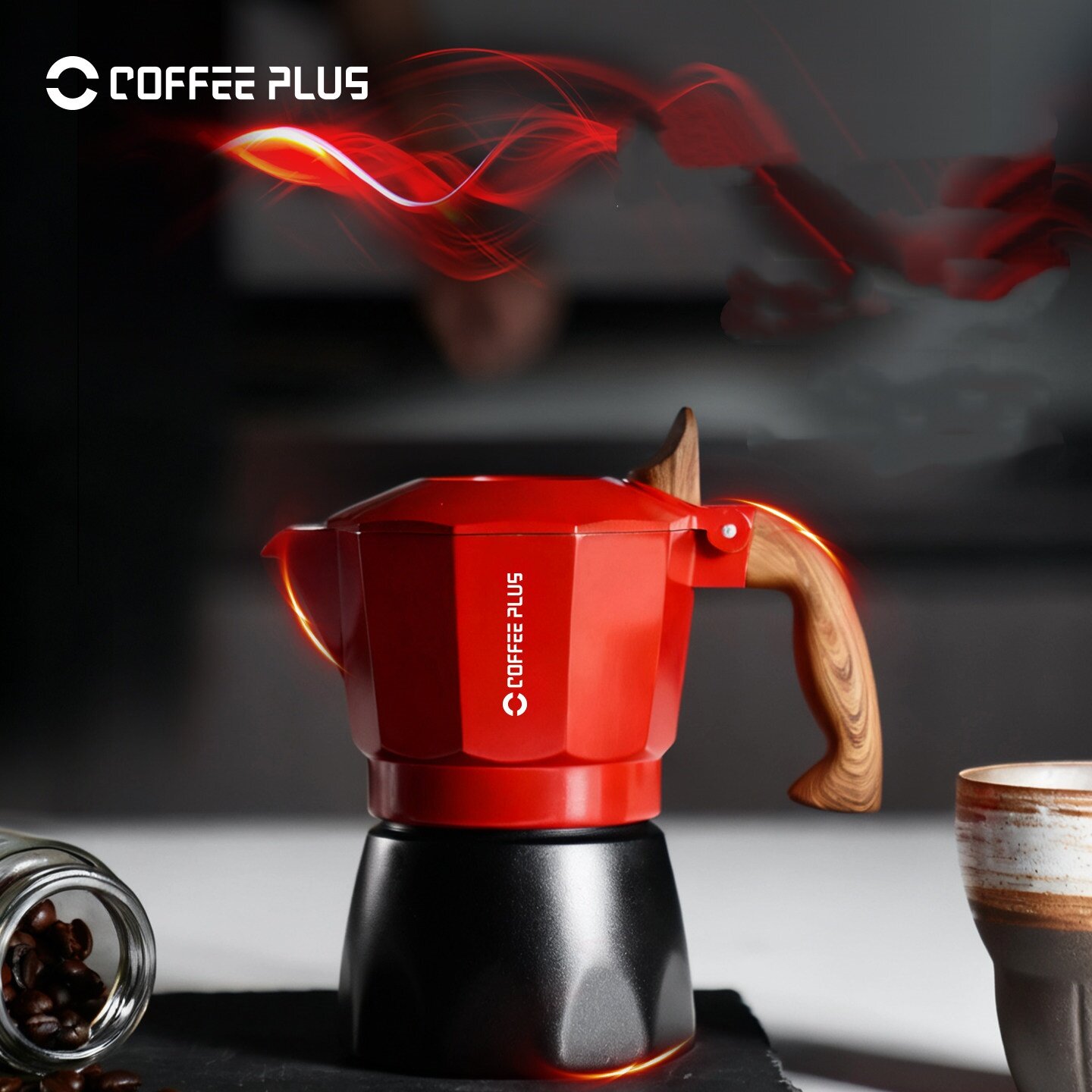 Кофеварка гейзерная 2 чашки, 100 мл, подходит для всех видов плит