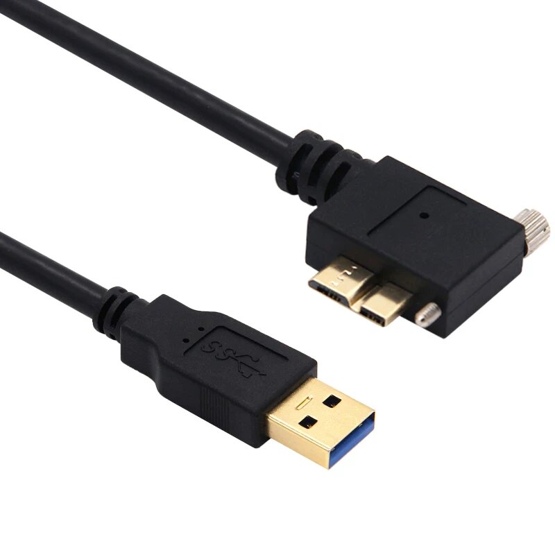 0.3 м Золотой кабель USB 3.0 Type-A прямой изгиб к Micro-B с правым изгибом для креплений камер