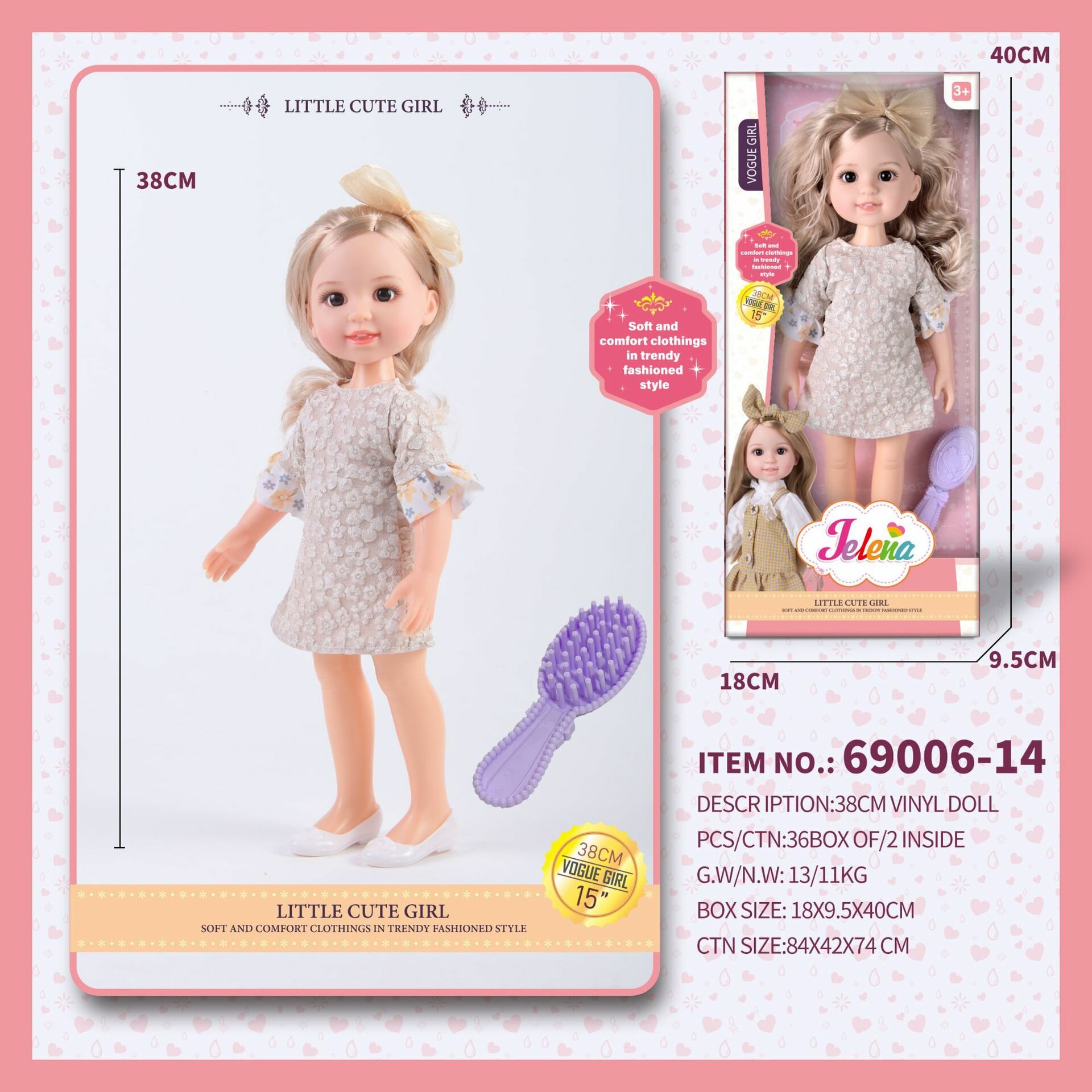 15-дюймовая модная кукла Елена в подарок Juguete Игрушка