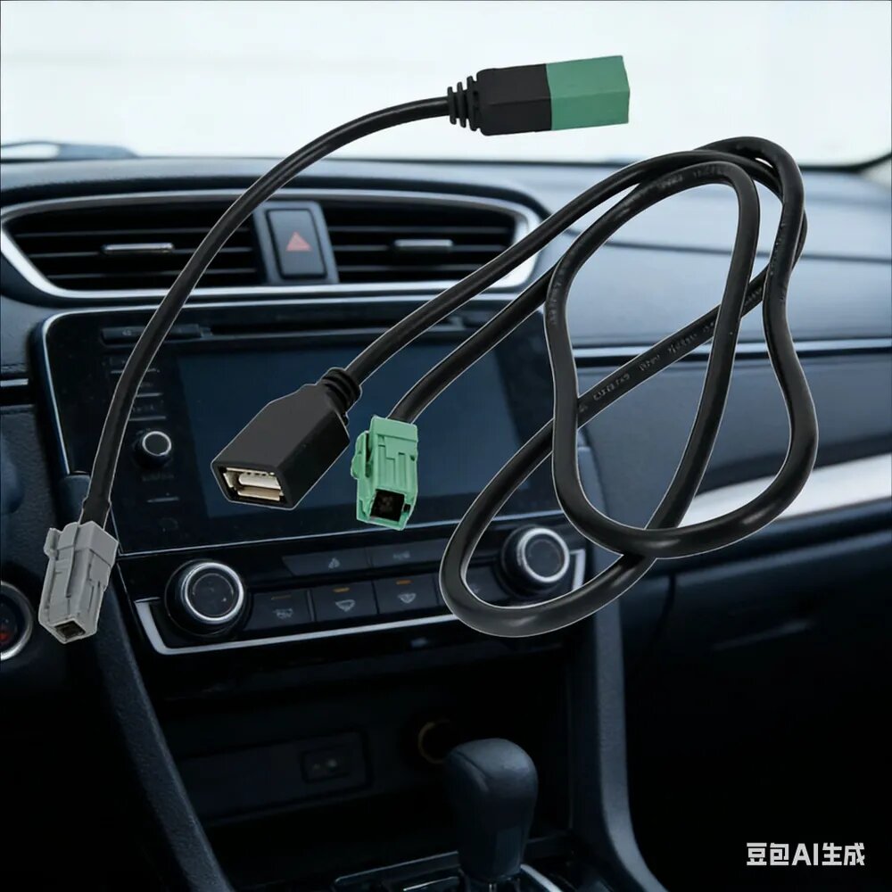 USB-концентратор адаптер CarPlay с USB-кабелем для iPhone для Honda CRV, Breeze, Civic, URV, Avancier, черный