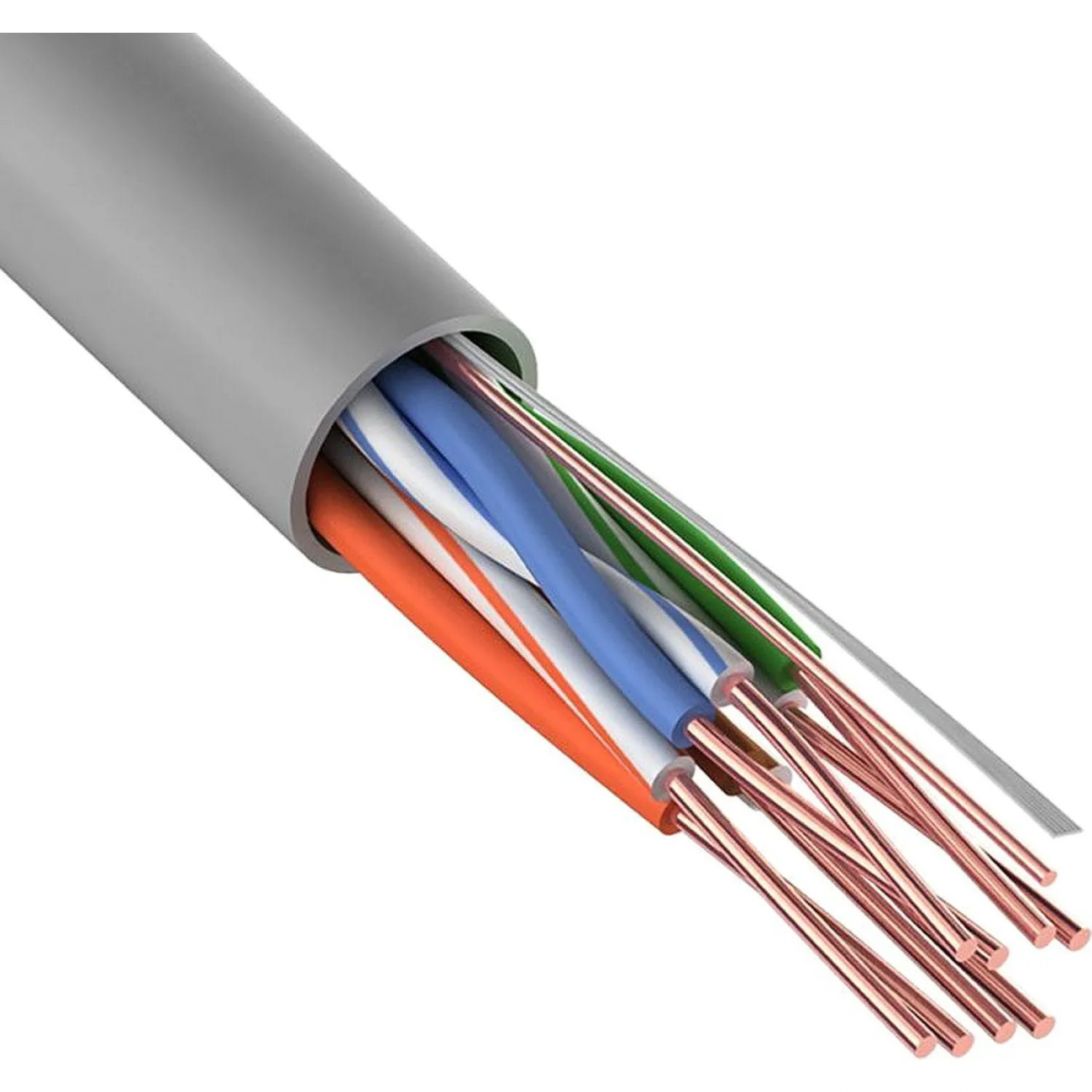 Кабель REXANT (01-0043) U/UTP, CAT 5e, PVC, 4PR, 24AWG, INDOOR, SOLID, 305м 2111803