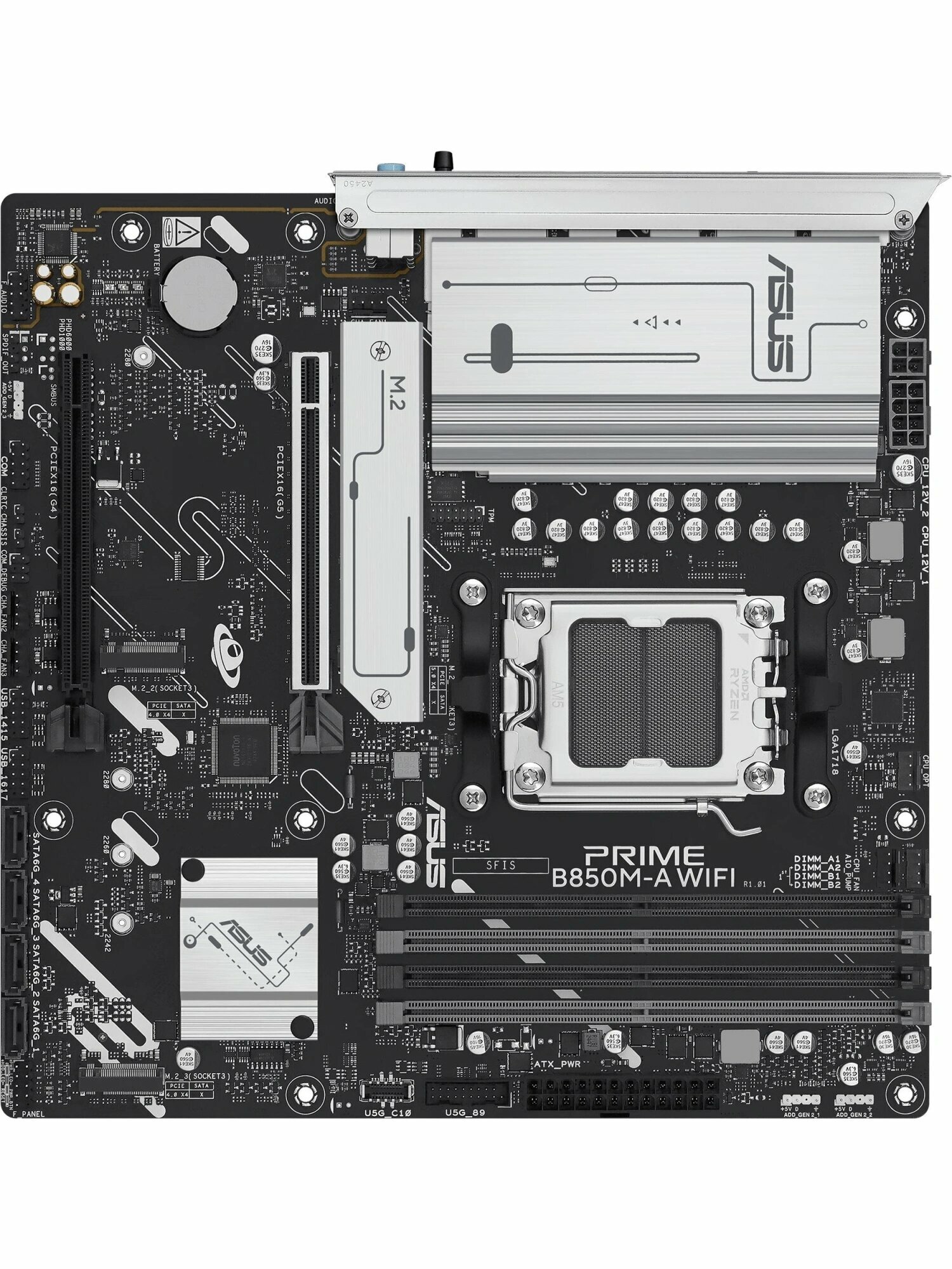 Материнская плата Asus PRIME B850M-A WIFI, SocketAM5, AMD B850, mATX