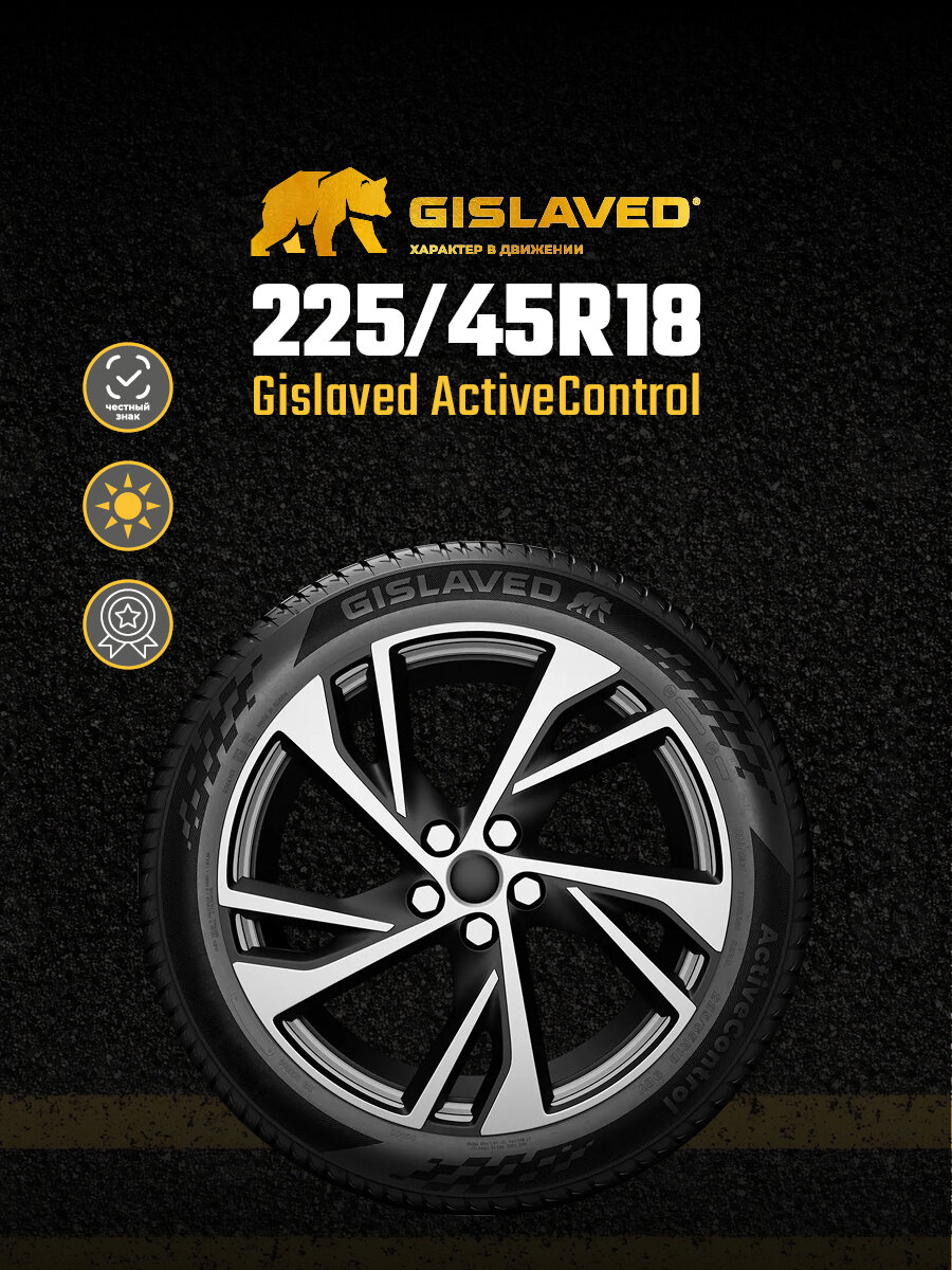 Gislaved ActiveControl 225/45R18 95V XL Летние легковые шины (аналог BRIDGESTONE Alenza 001) — фото 1