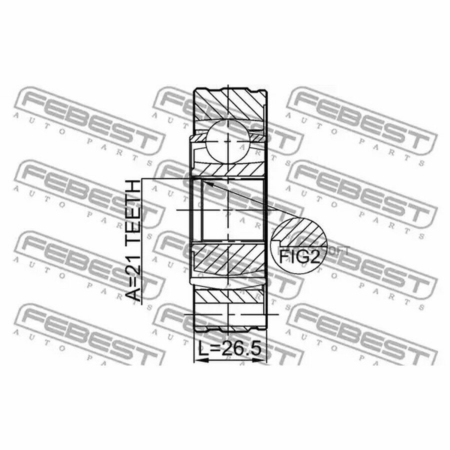 FEBEST 0711-JB416SHA ШРУС карданного вала 21X74 SUZUKI GRAND VITARA JB416X-5
