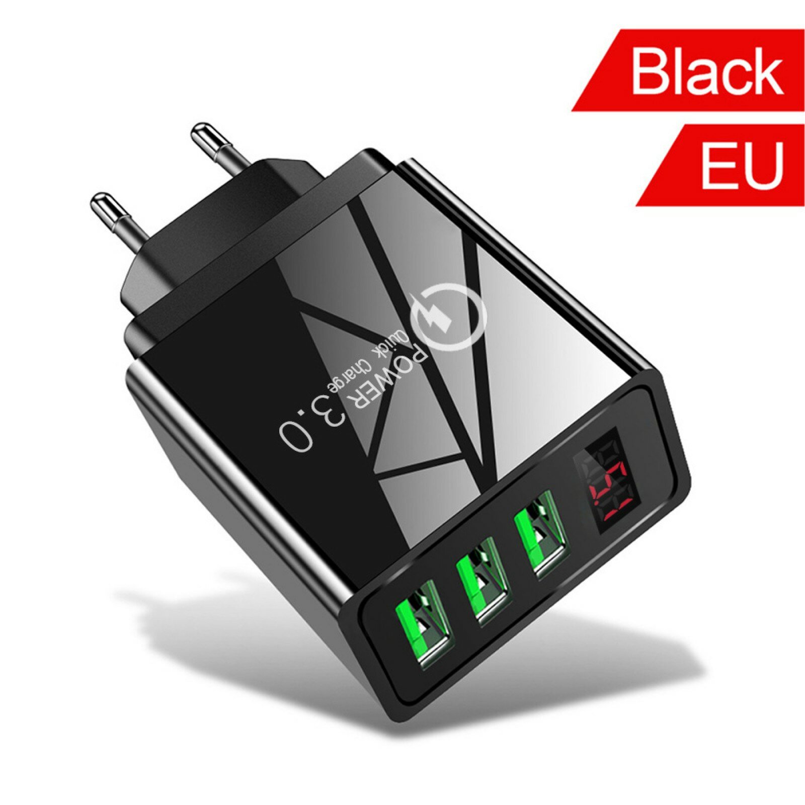 Сетевое зарядное устройство MyPads 5V3.1A с цифровым дисплеем и 3 USB портами, огнестойкий корпус