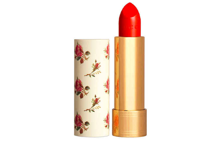 Помада женская GUCCI Golden Tube Floral Qingsi Silk увлажняющая, оттенок #518 Emilia Blush