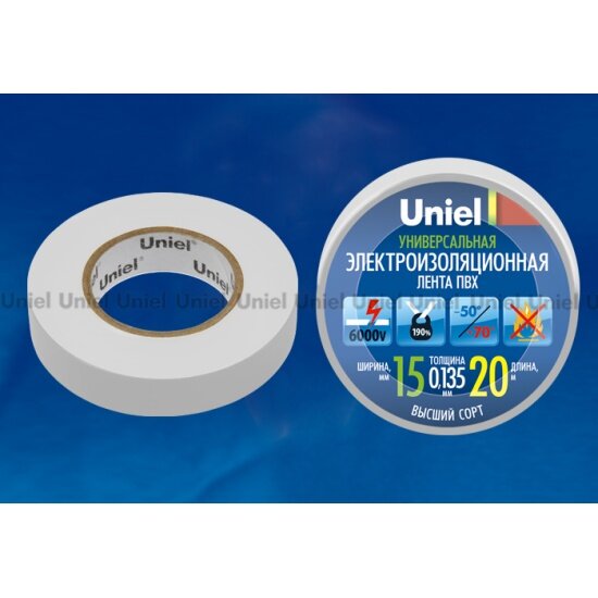 Изоляционная лента Uniel UIT-135P 20/15/01 WHT