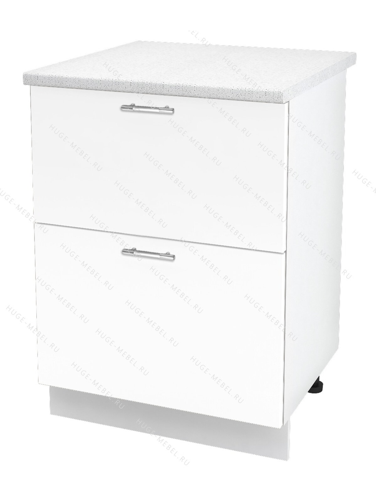 Нижний шкаф кухонный с двумя ящиками 600 Ксения (белый) Huge Mebel. Ширина 600 Высота 840. Модули кухонные нижние Huge Mebel. Ширина 600 Высота 840