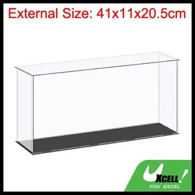 Прозрачный акриловый бокс для коллекций, 41x11x20.5 см, защита от пыли, для поделок и коллекций