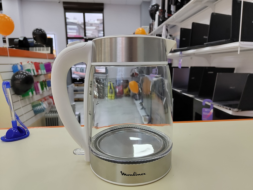 Чайник Moulinex BY600130 GLASS KETTLE, 1.7 л, 2200 Вт, белый