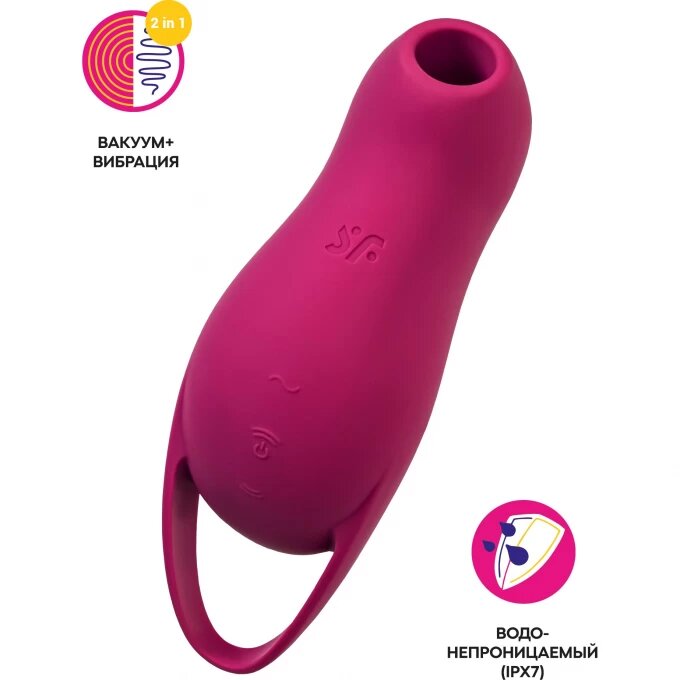 Вакуум-волновой стимулятор клитора с вибрацией Satisfyer Pocket Pro 1, силикон, бордовый, 13,9 см Satisfyer Вакуум-волновой стимулятор клитора с вибрацией Satisfyer Pocket Pro 1, силикон, бордовый, 13,9 см