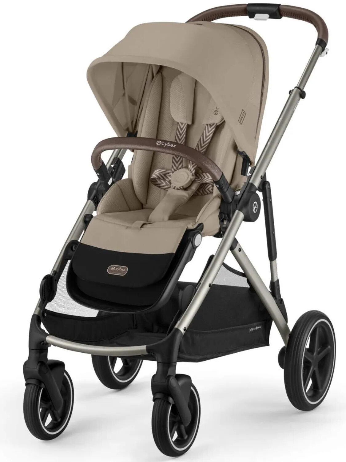 Коляска прогулочная Cybex Gazelle S TPE Almond Beige с корзиной и дождевиком
