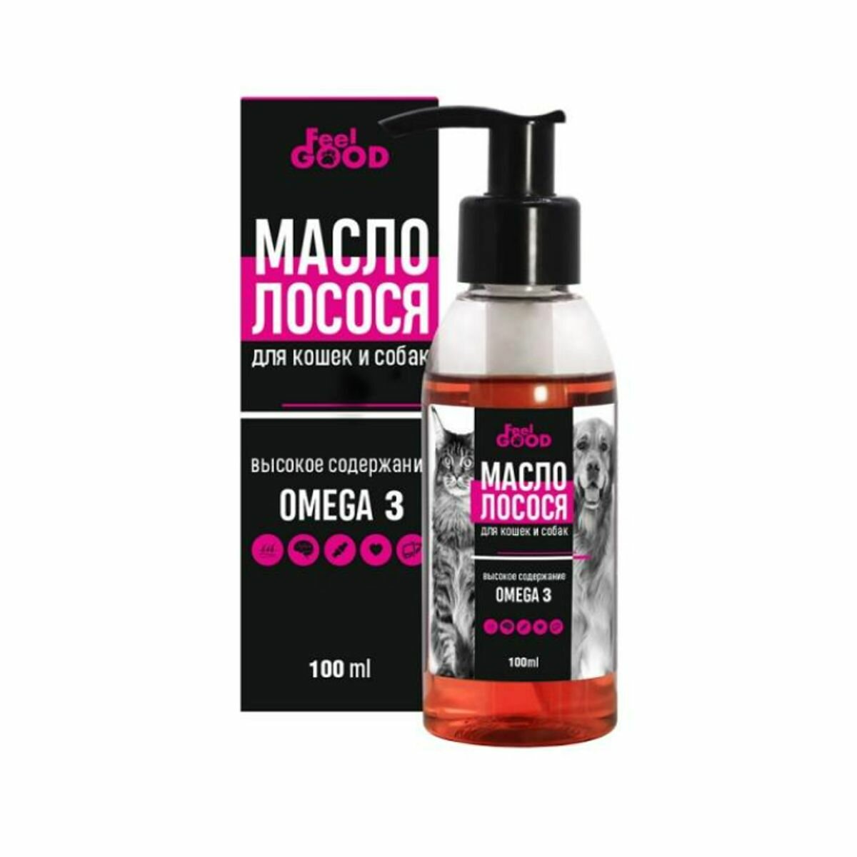 FeelGOOD Масло лососевое Омега 3 добавка 100мл