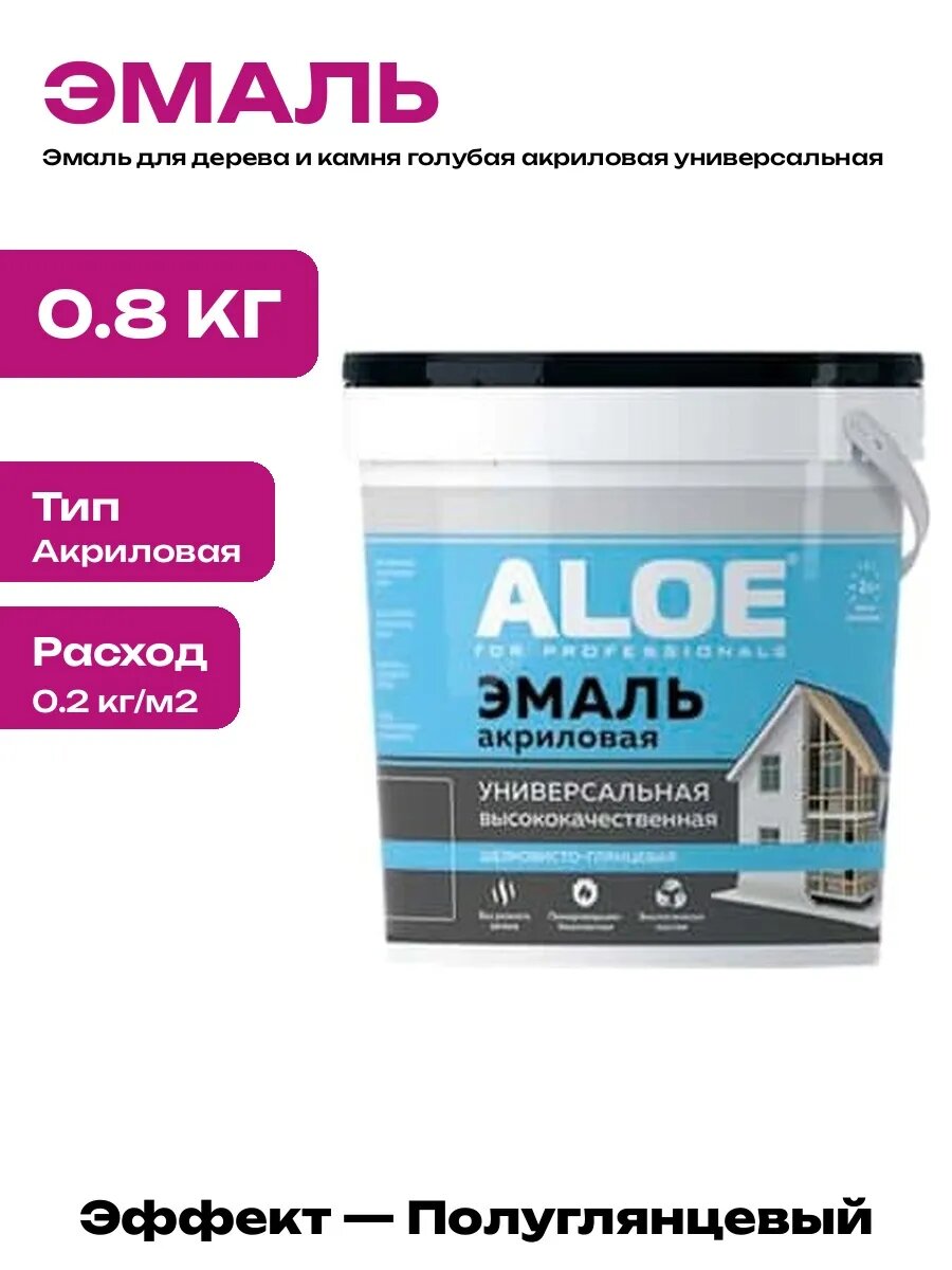 Голубая краска для дерева и бетона водно дисперсионная ALOE