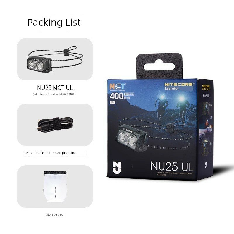 Фонарь NITECORE NU25 MCT UL для походов, кемпинга и трейл-раннинга с многофункциональным светом