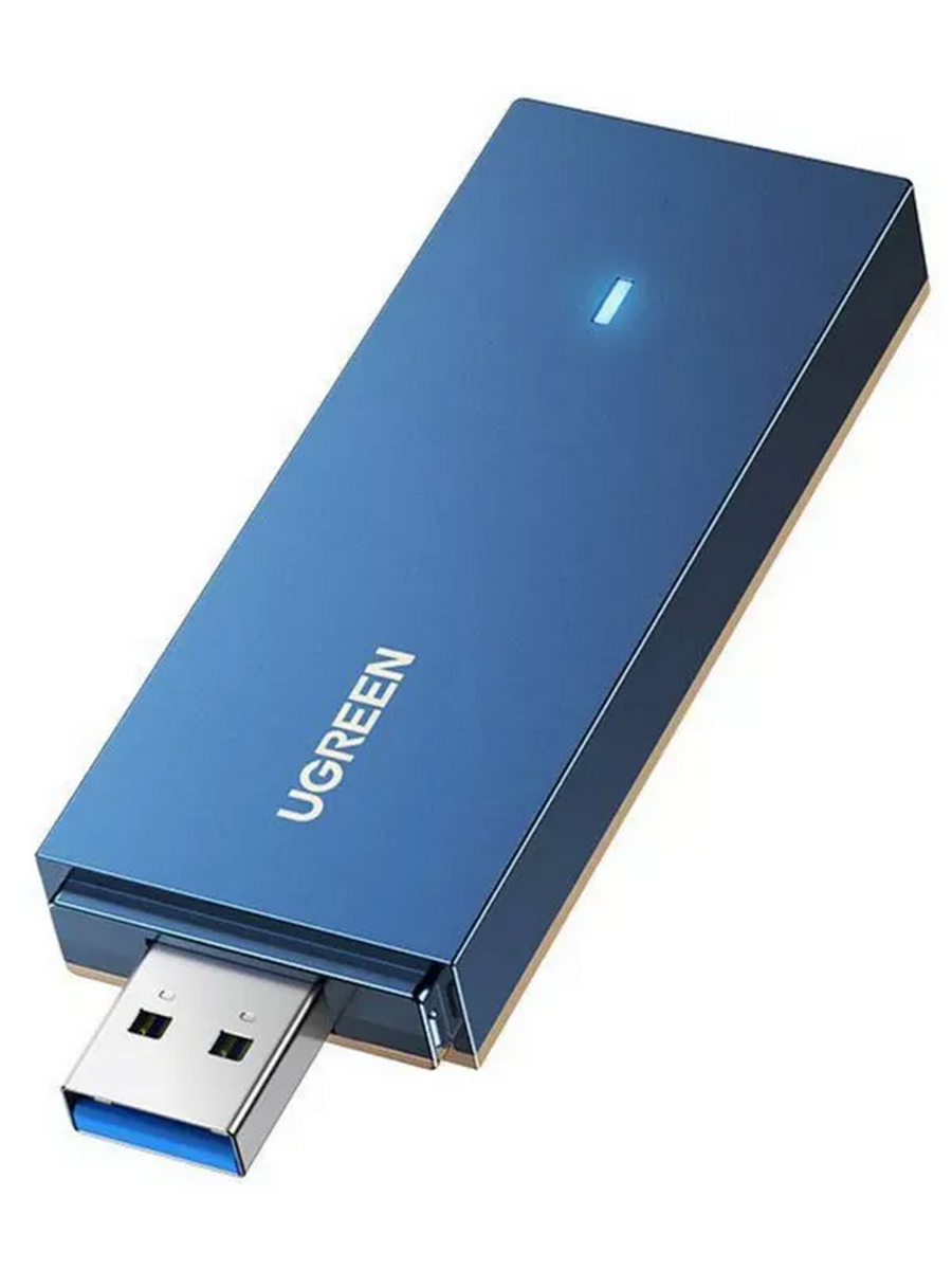 Адаптер двухдиапазонный UGREEN CM499 AX1800 WiFi 6 Wireless Adapter Синий USB RU