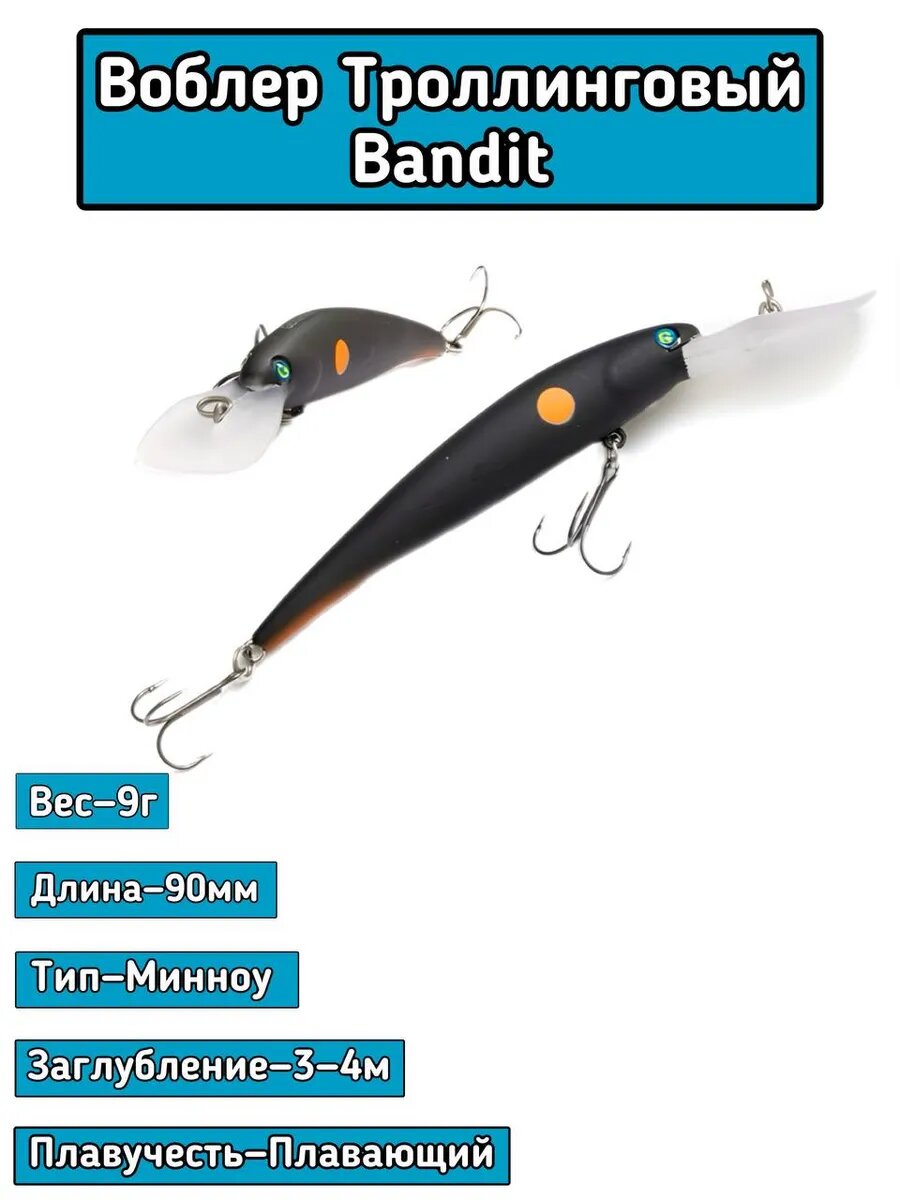Воблер GG Bandit 9 см, 9 гр, C272, для троллинга, твичинга