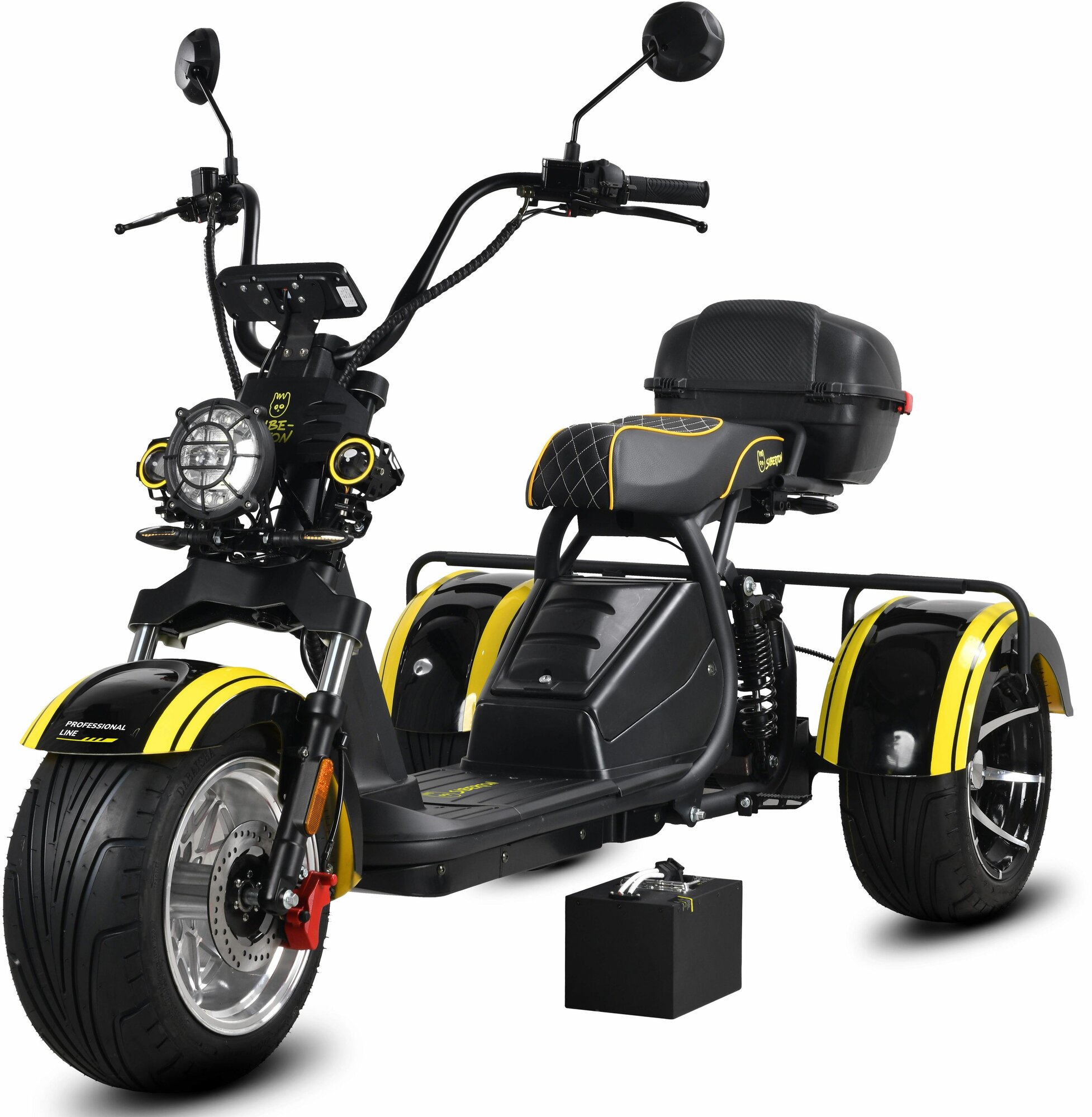 Электротрицикл SIBERTON PRO TRIKE 3950W (60V/35Ah) с корзинкой и боксом