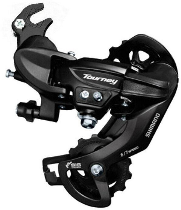 Переключатель задний Shimano Tourney, TY300, 6/7 скоростей, крепление на ось Черный