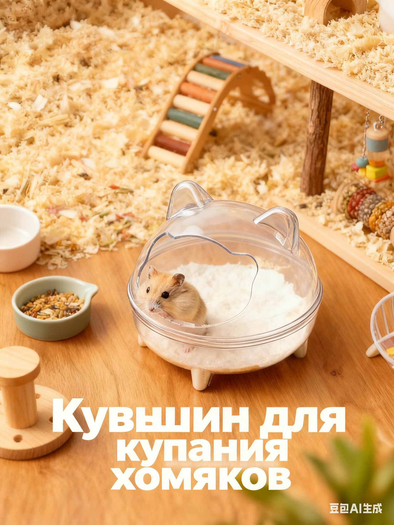 Ванная комната для хомячков /защита от брызг песка в ванне