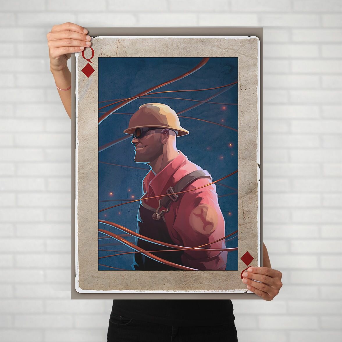 Плакат на стену для интерьера Team Fortress 2 (Инженер 3) - Постер по игре формата А1 (60x84 см)