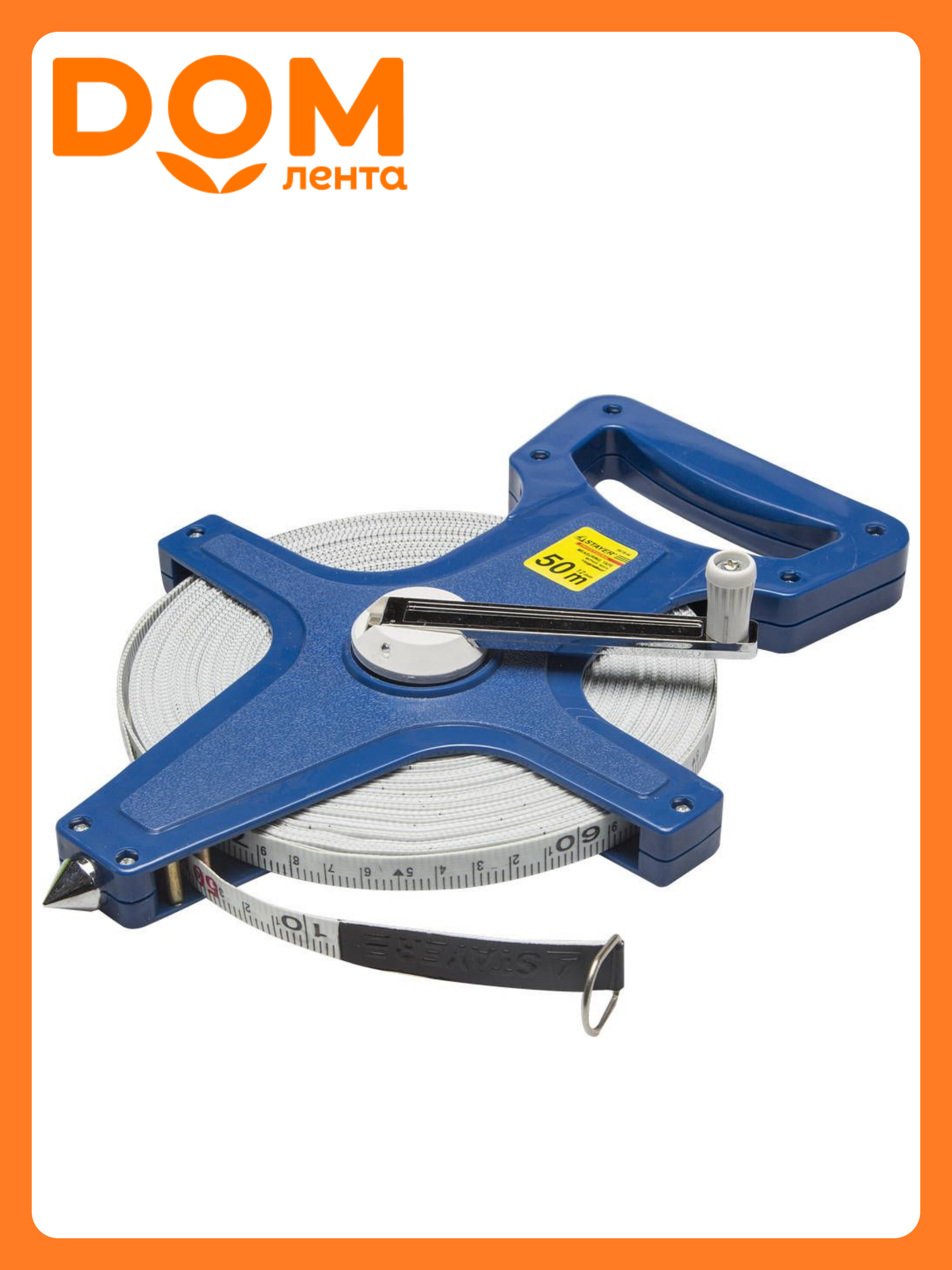 Лента мерная STAYER, геодезическая, фиберглассовая, 50м, ширина 12мм