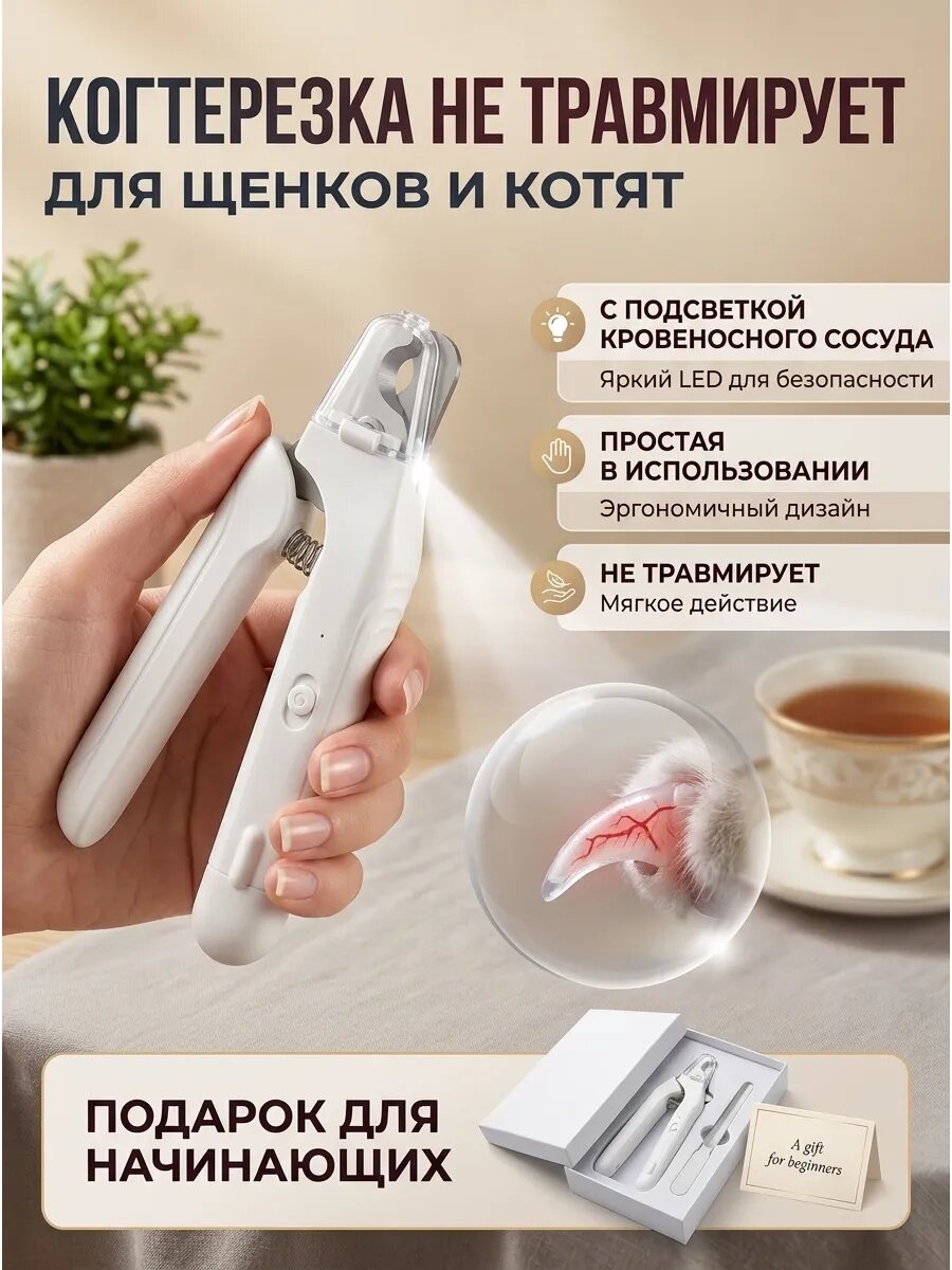 Когтерезка для кошек и собак с ограничителем