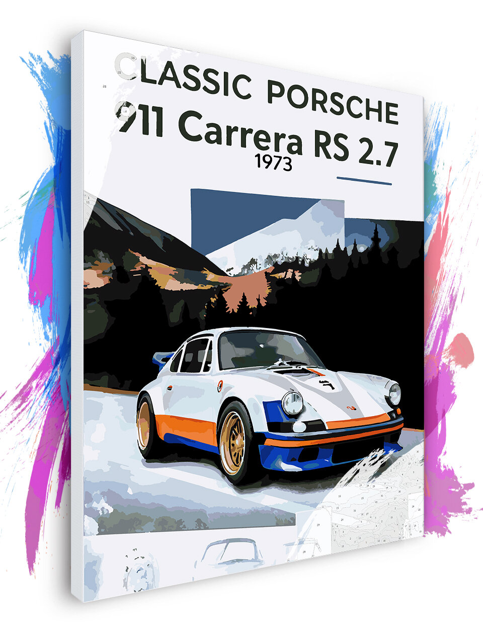 Картина по номерам на холсте Porsche 911 Carrera RS 2.7, 40 х 50 см