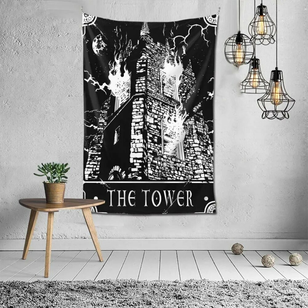TATB Гобелен "Башня для карт Таро размером 60x40 дюймов", 75х100 см, 11x11