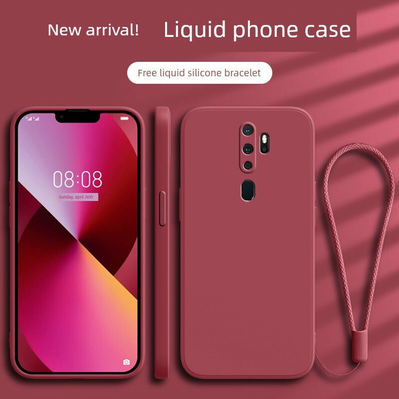 Чехол для телефона OPPO A11 из жидкой силикона, полная защита, камелия красный