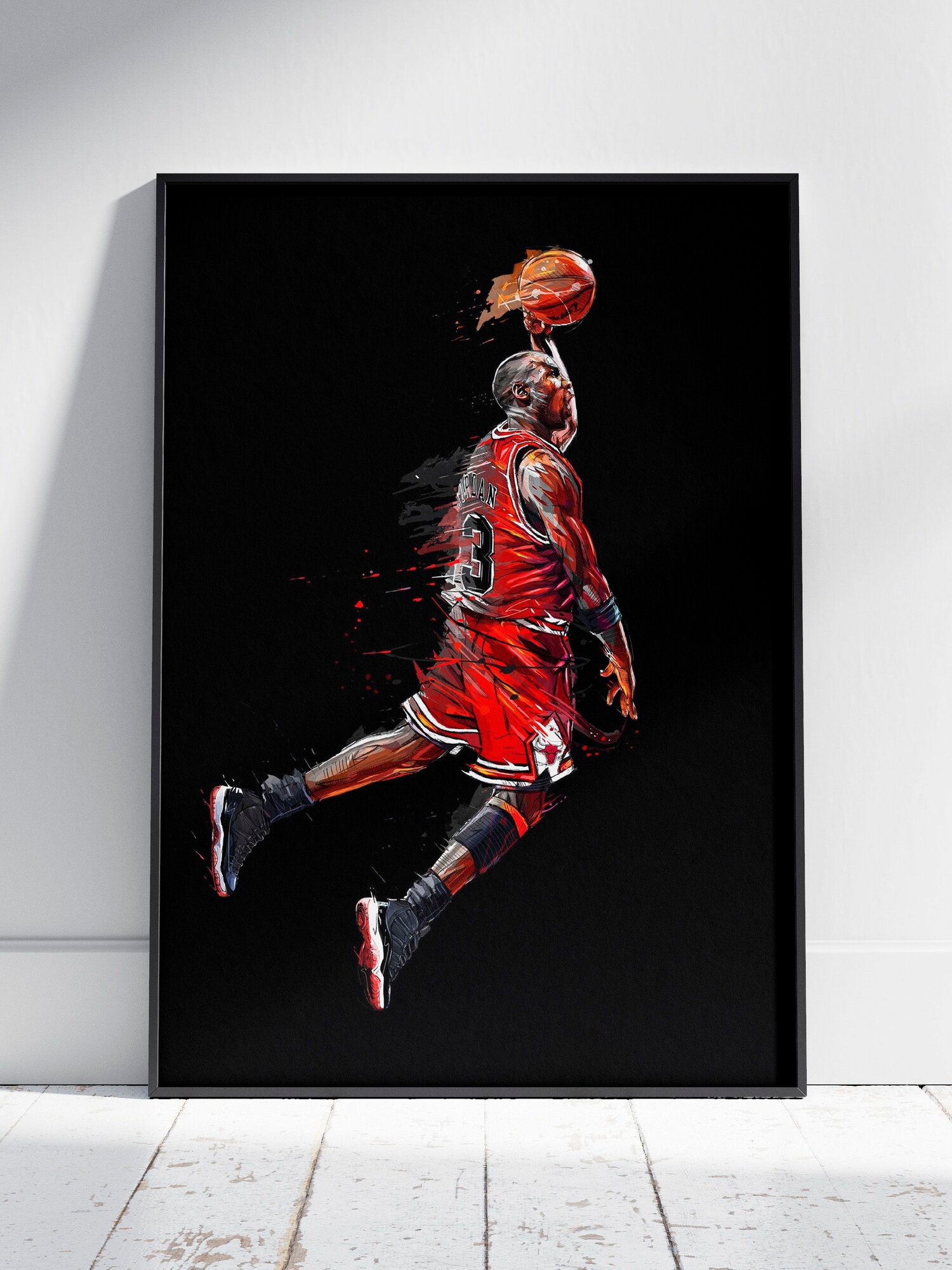 Плакат на стену для интерьера Майкл Джордан (Michael Jordan 46) - Постер по спорту и физической активности формата A4 (21x30 см)