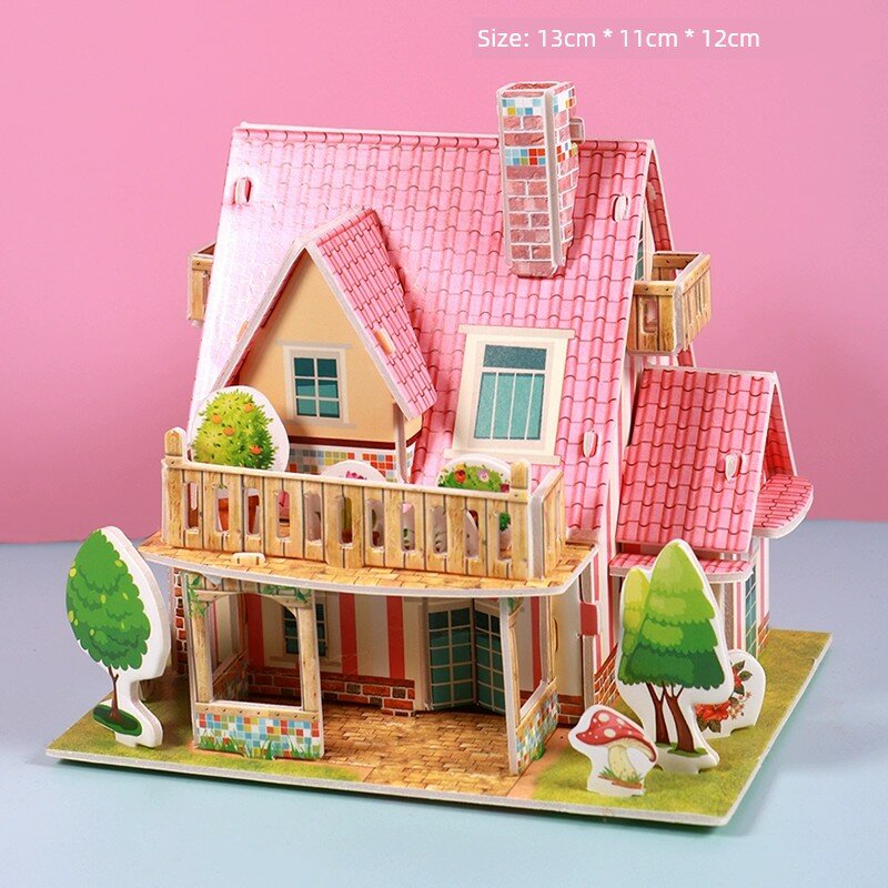 3D Ручная работа бумажная модель для детей 3-6 лет - Садовый особняк образец