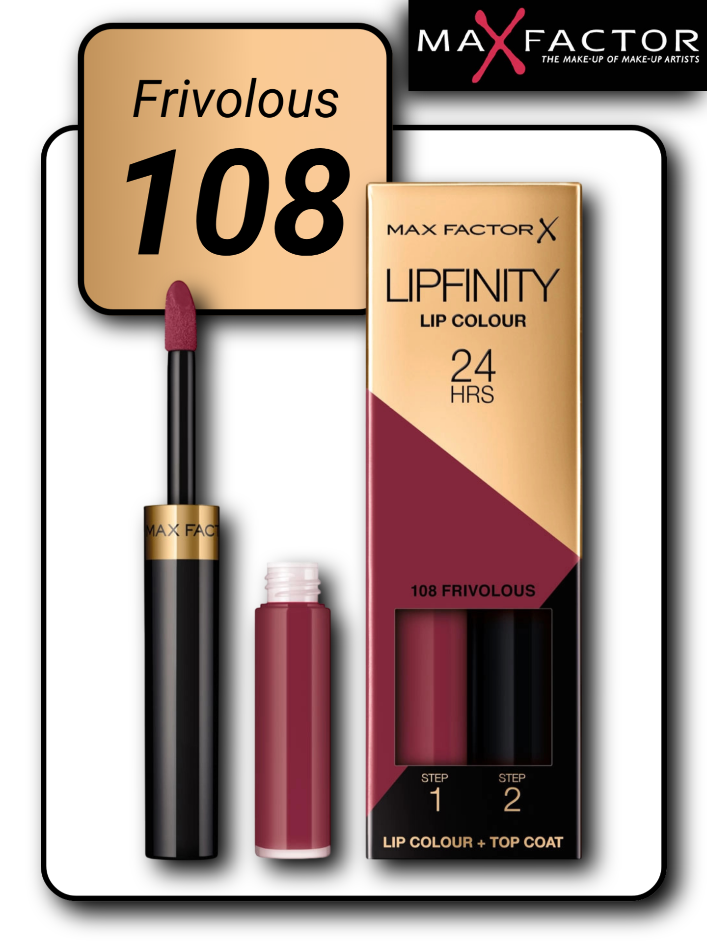 Стойкая помада и увлажняющий блеск Lipfinity Lip Colour 108