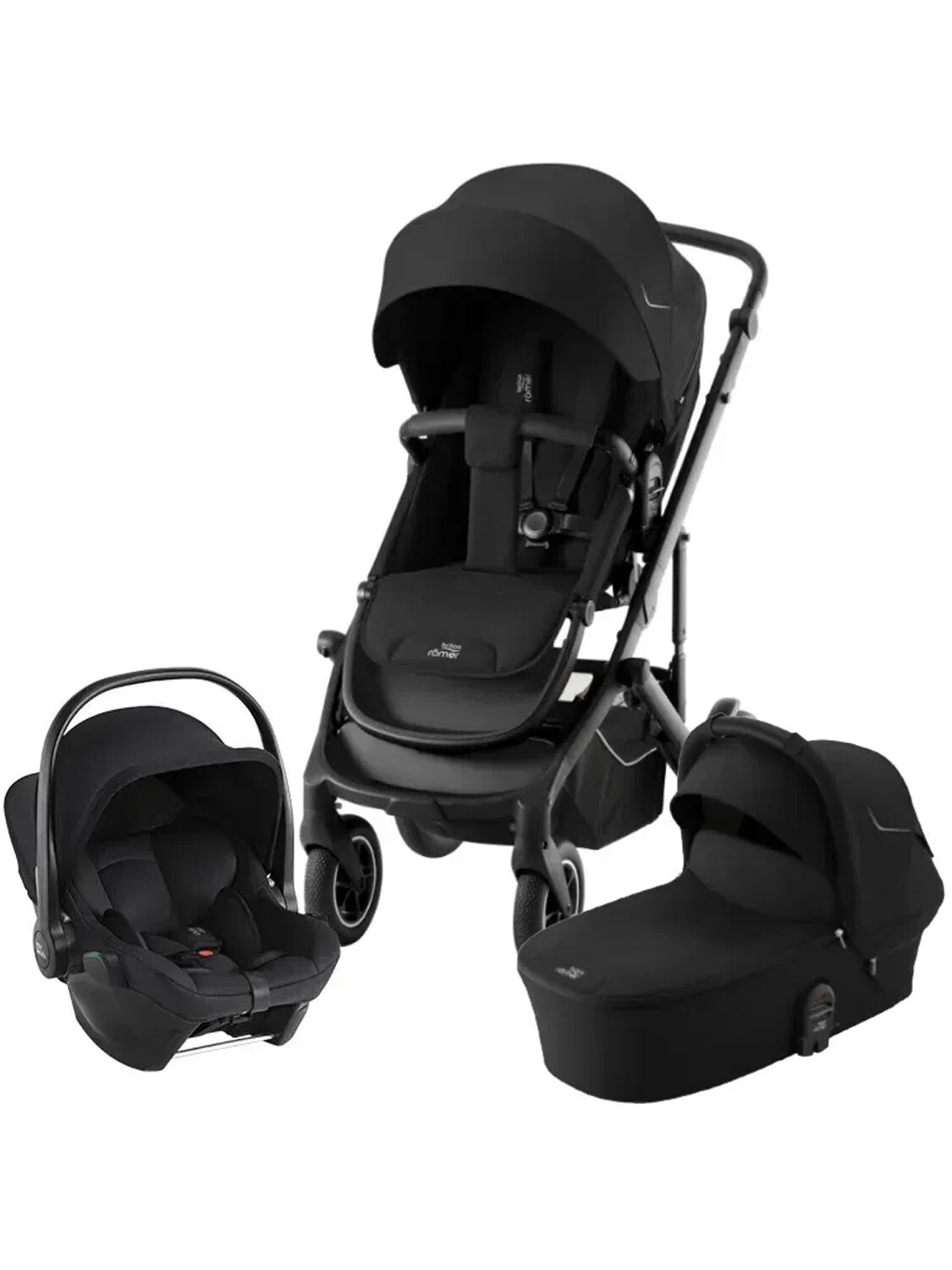 Комплект 3 в 1 Britax Roemer Smile 5Z, черный (Space black) + автокресло Baby-Safe Core, черный (Space black)