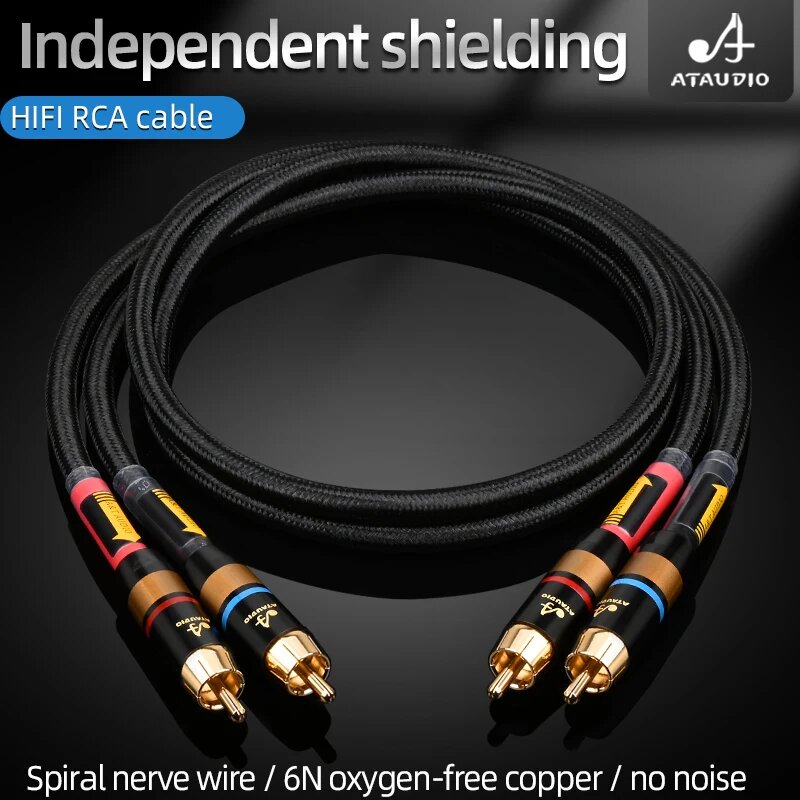 ATAUDIO RCA HiFi кабель 6N OFC, 0.75 м — фото 1