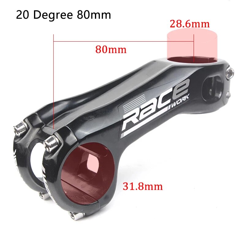 RACEWORK Велосипедный вынос руля алюминиевый 31.8 мм 90 мм RK 20 degree 80mm