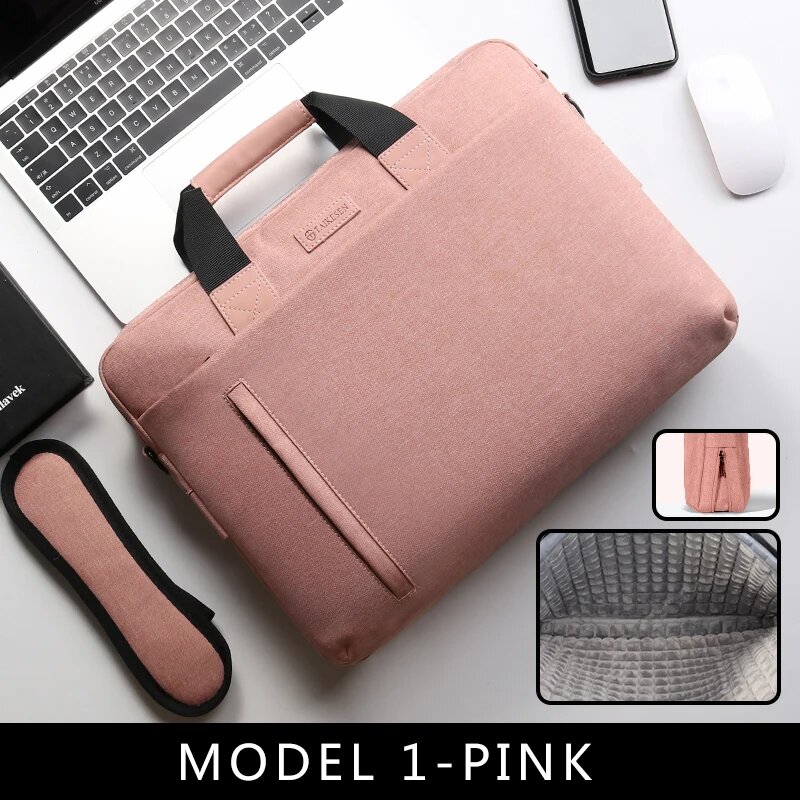 Сумка для ноутбука 14" KUMON, розовый, MODEL 1-PINK
