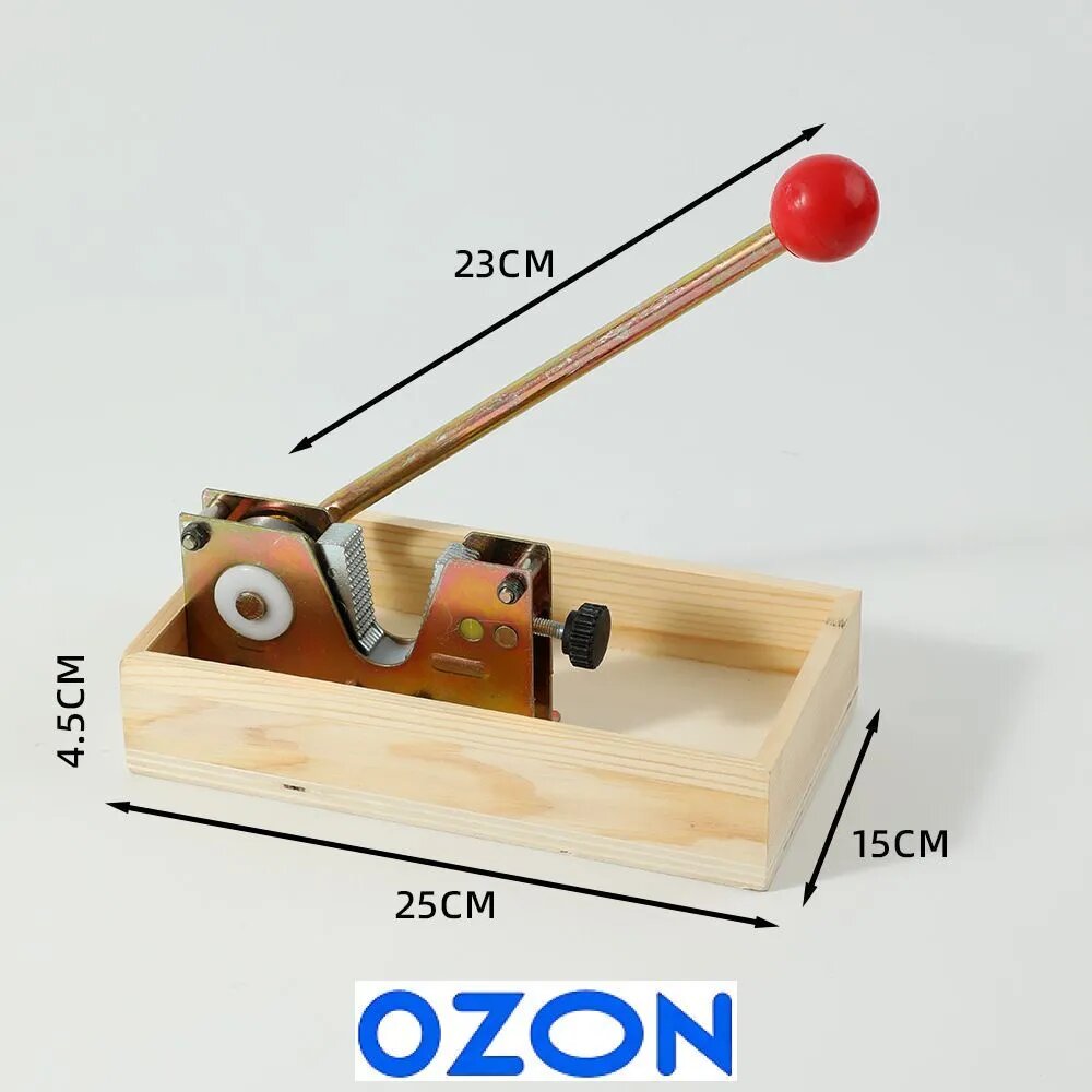Орехокол 25 см для колки грецких орехов фундука миндаля, материал ДВП пластик чугун, красный — фото 1