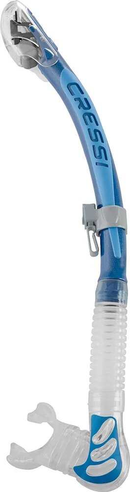 Трубка для дайвинга и подводного плавания Cressi Alfa Dry 2 клапана прозрачный/синий
