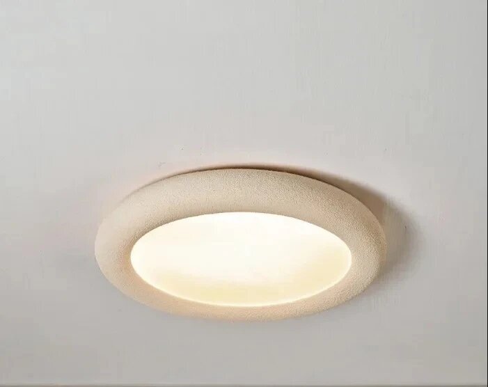Лампа для потолка Wabi Sabi Simple LED Cloud Round Decor для гостиной, спальни, детской, ресторана, свет для защиты зрения — Масляный белый