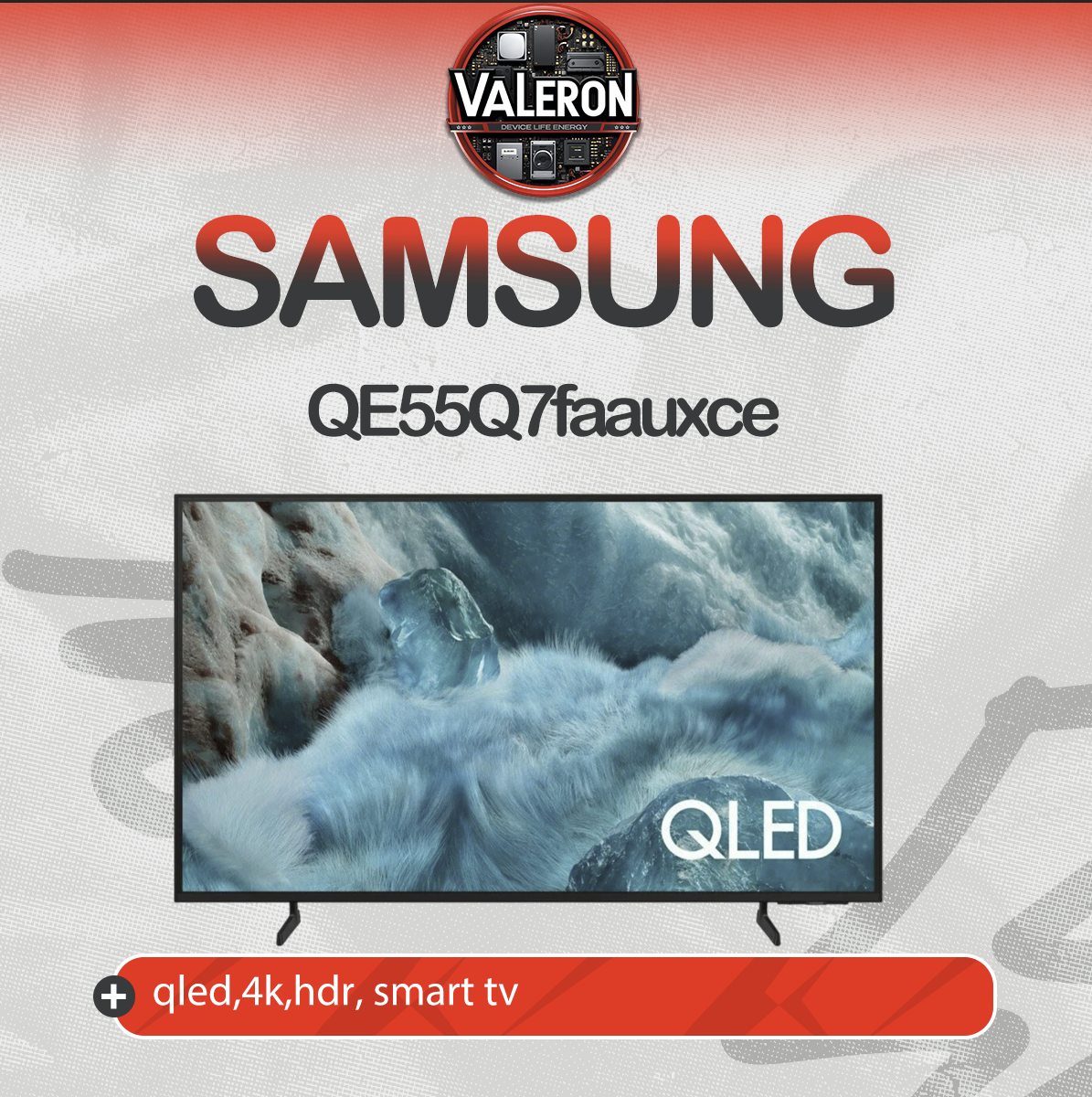 Телевизор Samsung QE55Q7FAAUXCE, диагональ 55", разрешение 3840x2160, черный