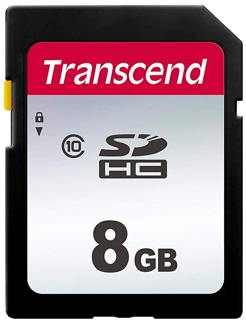 Карта памяти Transcend SDHC 8 ГБ Class 10, V10, A1, UHS-I U1, W 45 МБ/с, 1 шт, желтый