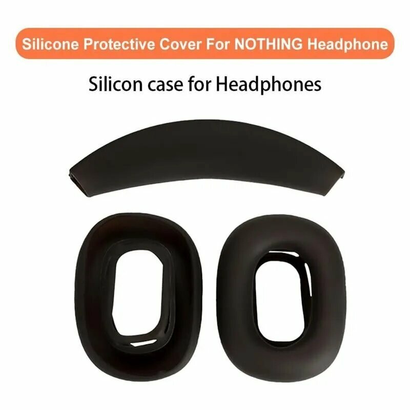Комплект чехлов из силикона для Nothing Headphone (1),2 элемента, черный