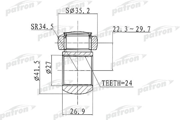 Трипод [Z:24, D:35.5mm] Fiat: Punto 1.3/1.9JTD/Sti