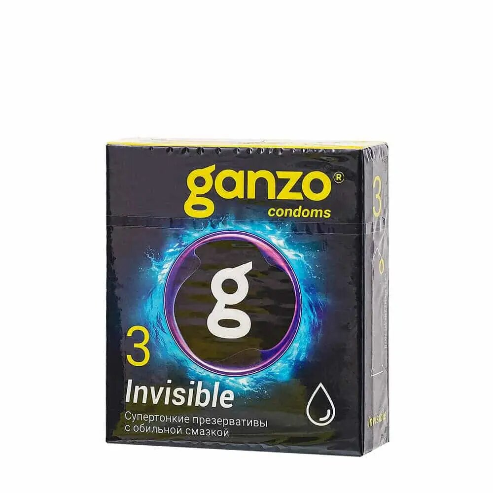 Презервативы гладкие супертонкие «GANZO Invisible» №3, обильная смазка