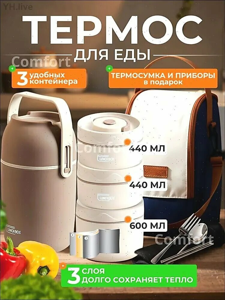 Термос Непроливайка, Можно использовать в СВЧ-печи, С ручкой