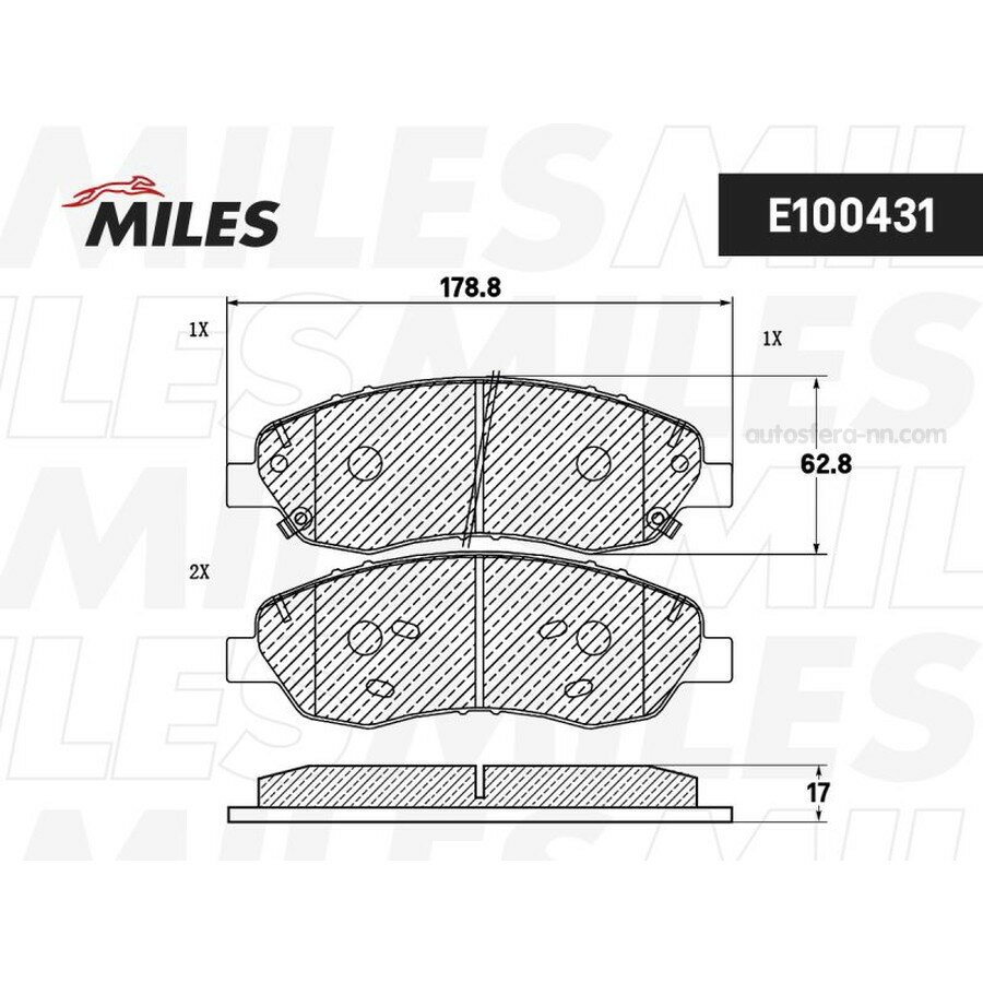 MILES E100431 Колодки тормозные TANK 400/500 - передние